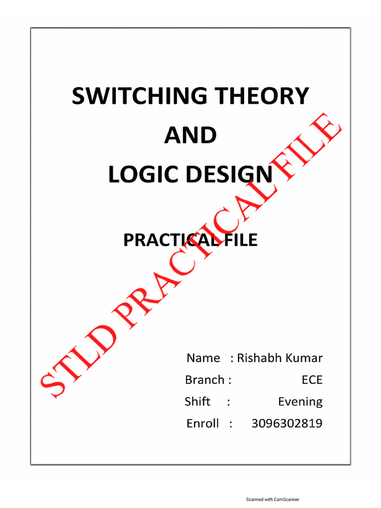 STLD Practical File 03096302819 Rishabh ECE-E. | PDF