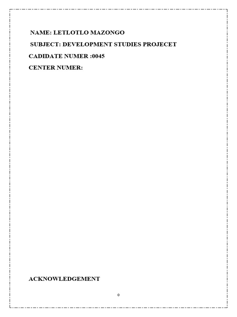 Mazongo Development Studies Project | PDF | Questionnaire | Botswana