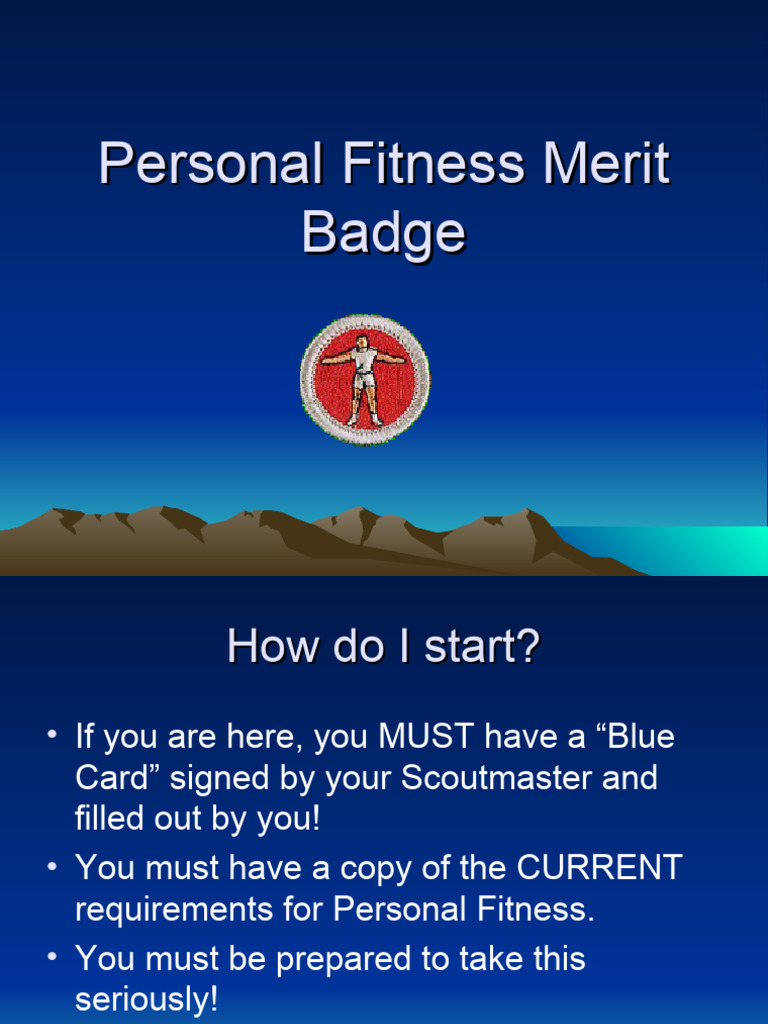 Personal Fitness Merit Badge | PDF | Physical Fitness | Foods