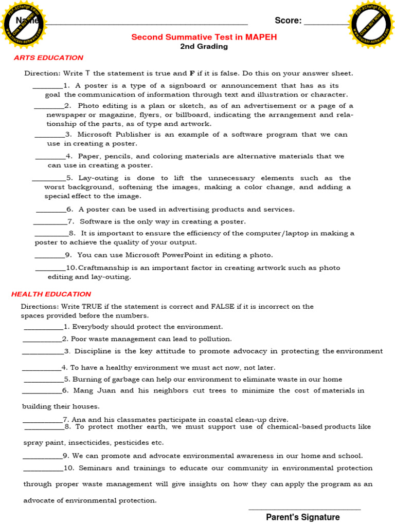 mapeh | PDF | Poster