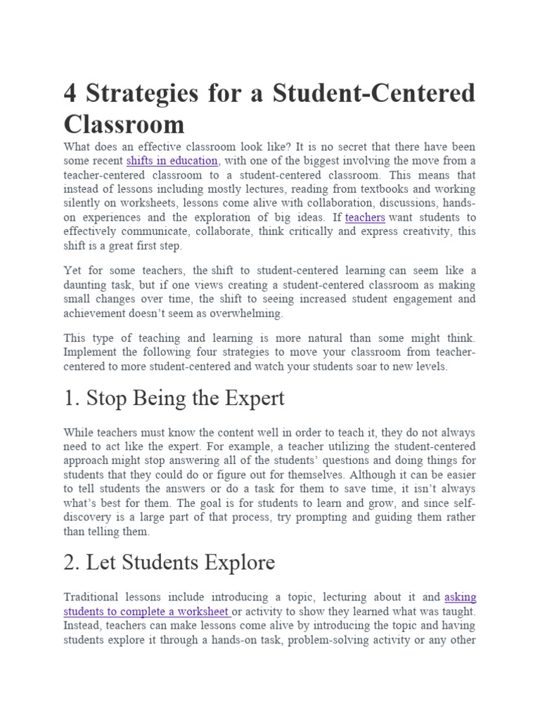 4 Strategies For A Student | PDF | Pedagogy | Teaching