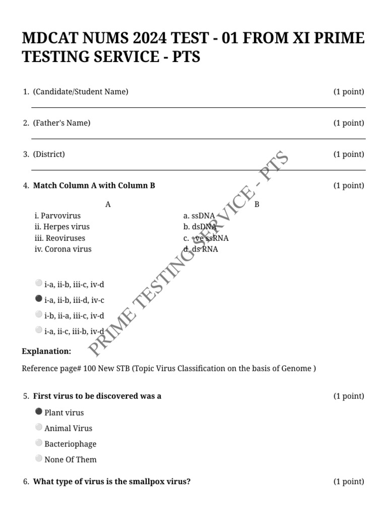 Mdcat Nums - 2024 | PDF | Lymphatic System | Cellular Respiration