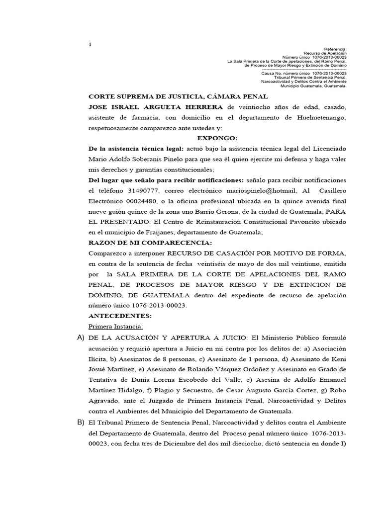 Casacion de Forma | PDF | Sentencia (ley) | Apelación