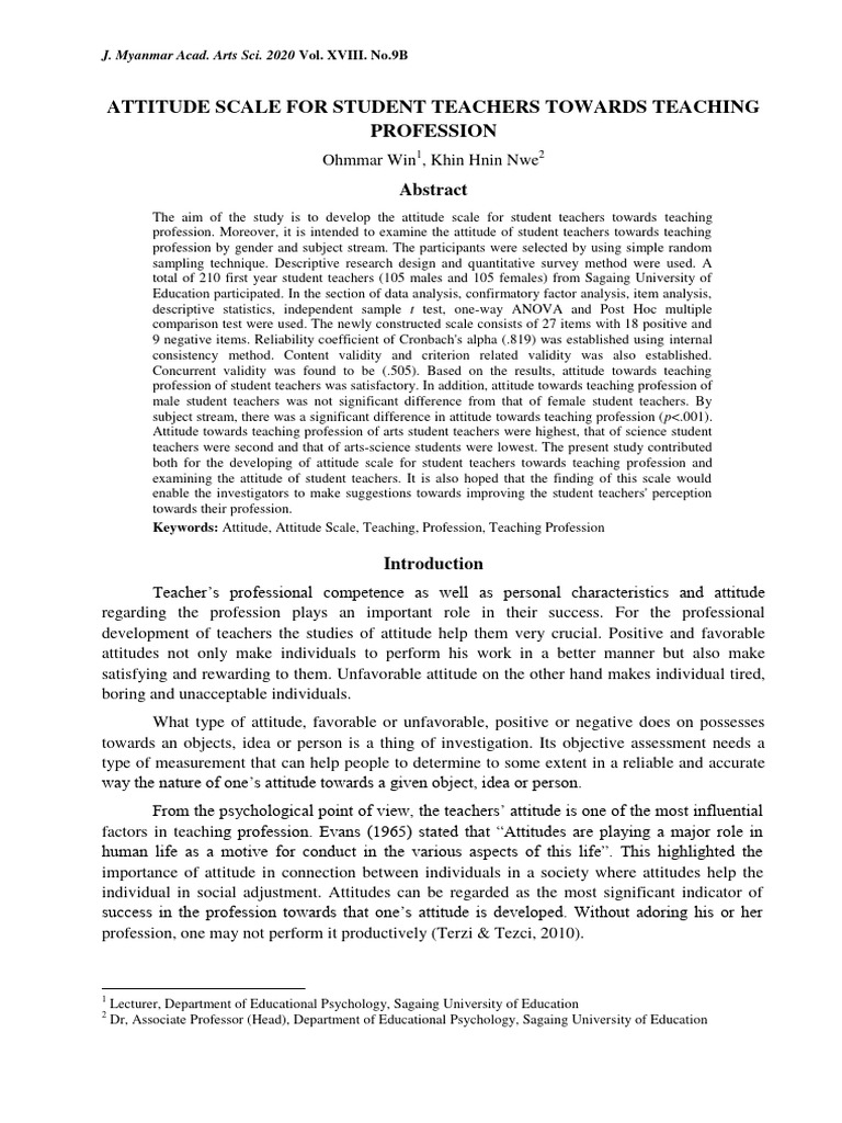 Daw Ohnmar Win (501-512) | PDF | Validity (Statistics) | Cronbach's Alpha