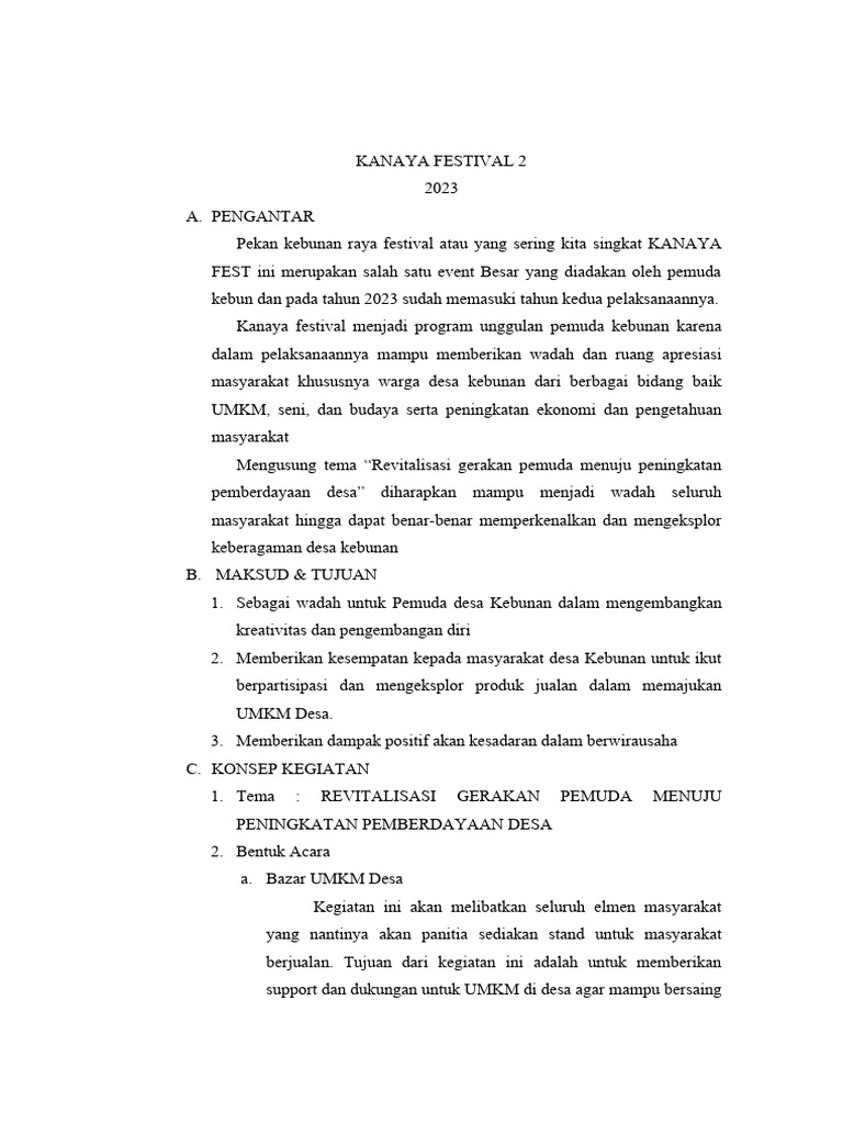 Kanaya Proposal | PDF