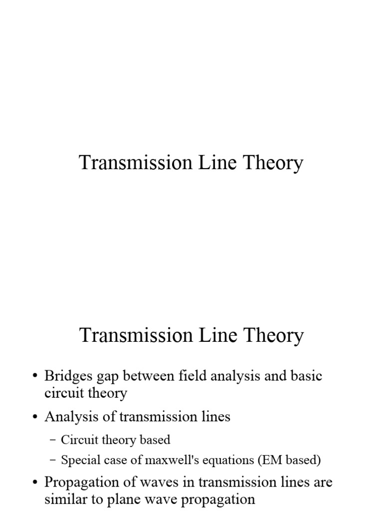 Transmission Line Theory Explained | PDF | Transmission Line ...
