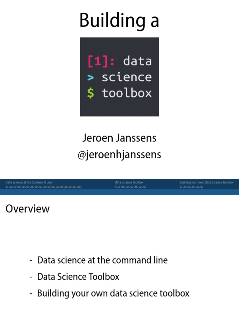 Building A Data Science Toolbox Pdf Command Line Interface Computer Programming