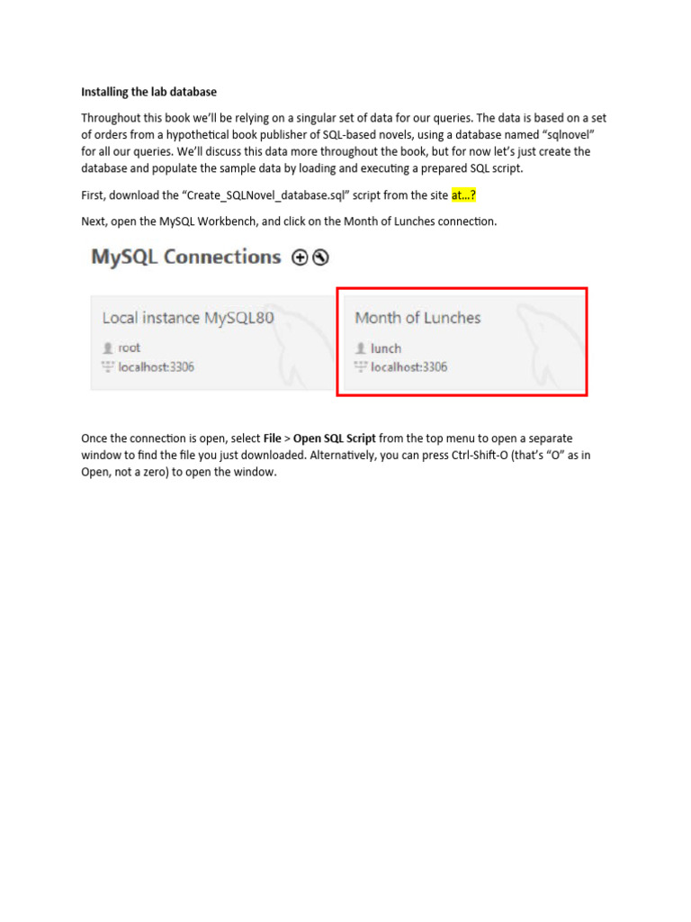 SQL Database Setup Guide | PDF | Databases | Information Technology Management