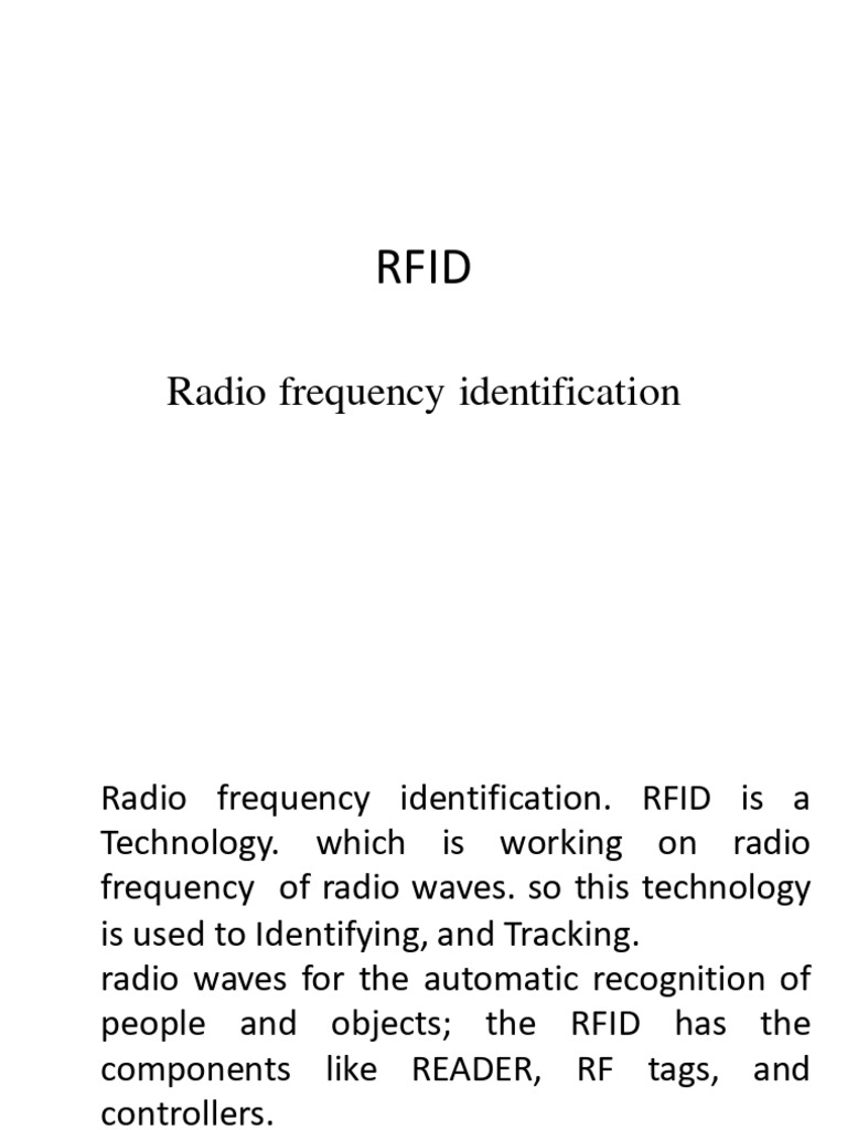 Rfid | PDF | Radio Frequency Identification | Radio