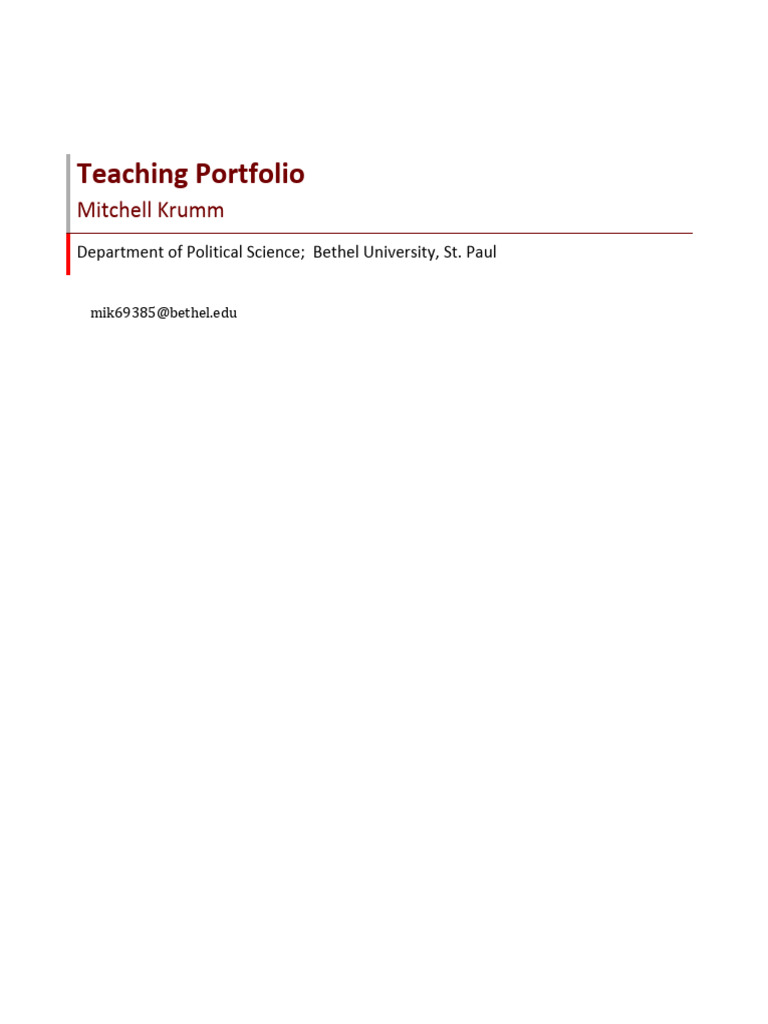 krumm_teaching_portfolio | PDF | Political Philosophy | Teachers