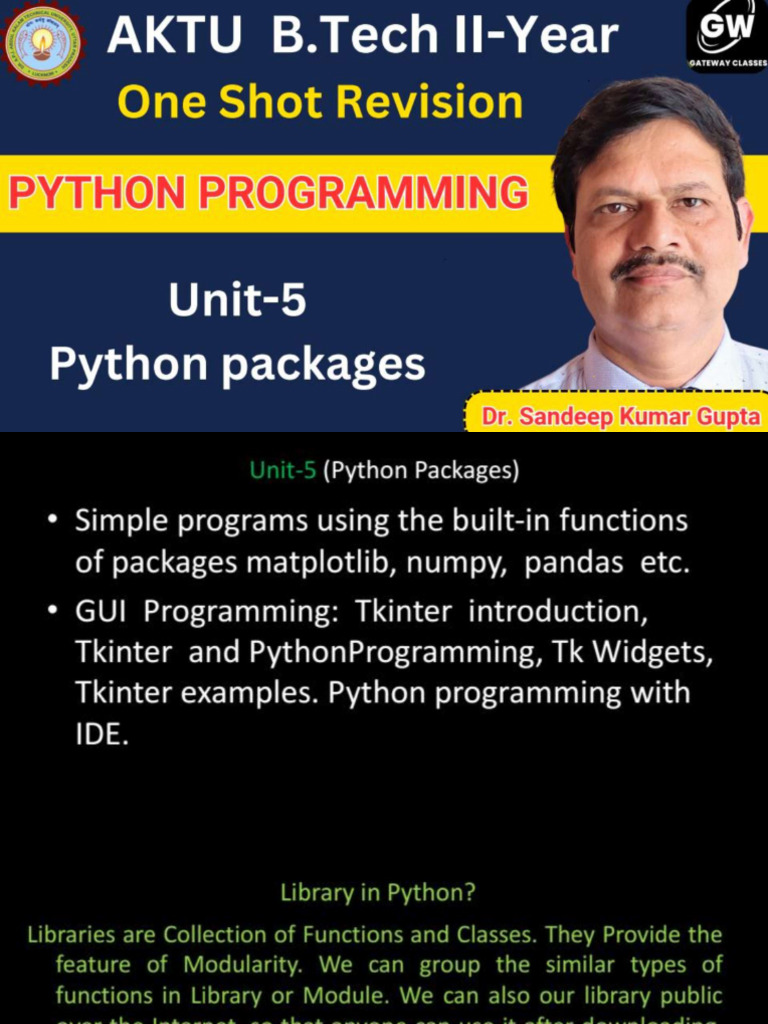 PYTHON U-5 ONE SHOT Notes | PDF | Computer Programming | System Software
