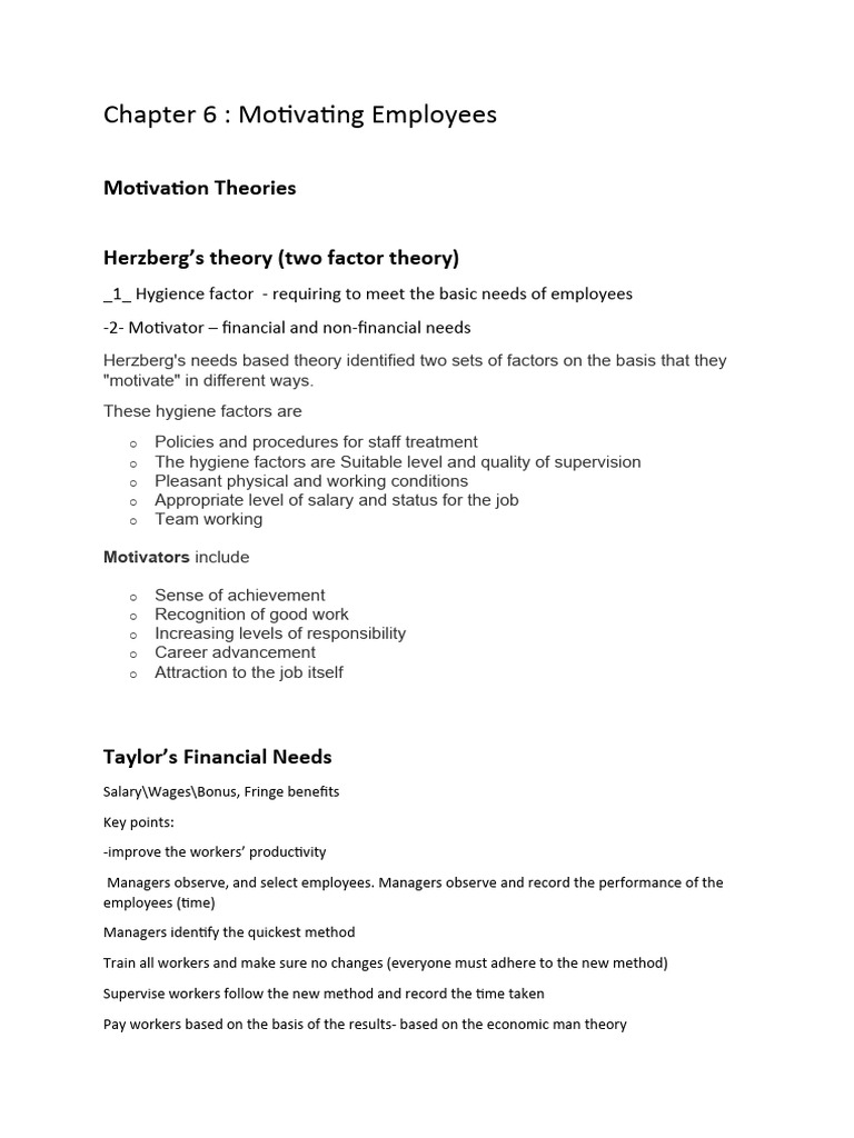 Theory On Motivating Employees | PDF | Motivation | Motivational