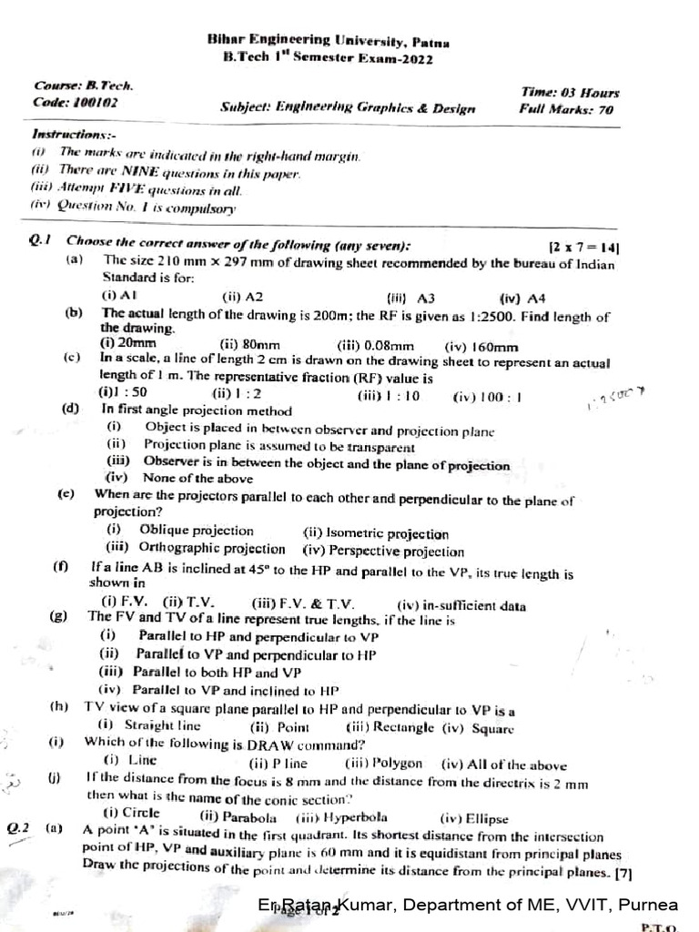 EGD University Paper 2023,22,21,19,18,14 | PDF | Ellipse | Perpendicular