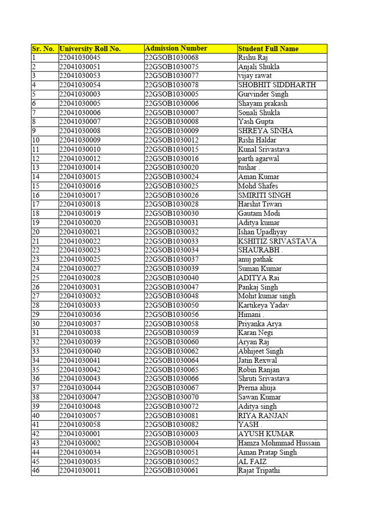 BBA SIP 2024-Mentor Mentee Details . | PDF