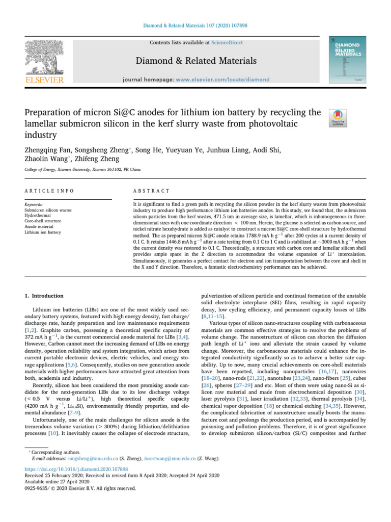 Diamond & Related Materials: Sciencedirect | PDF | Silicon | Scanning ...