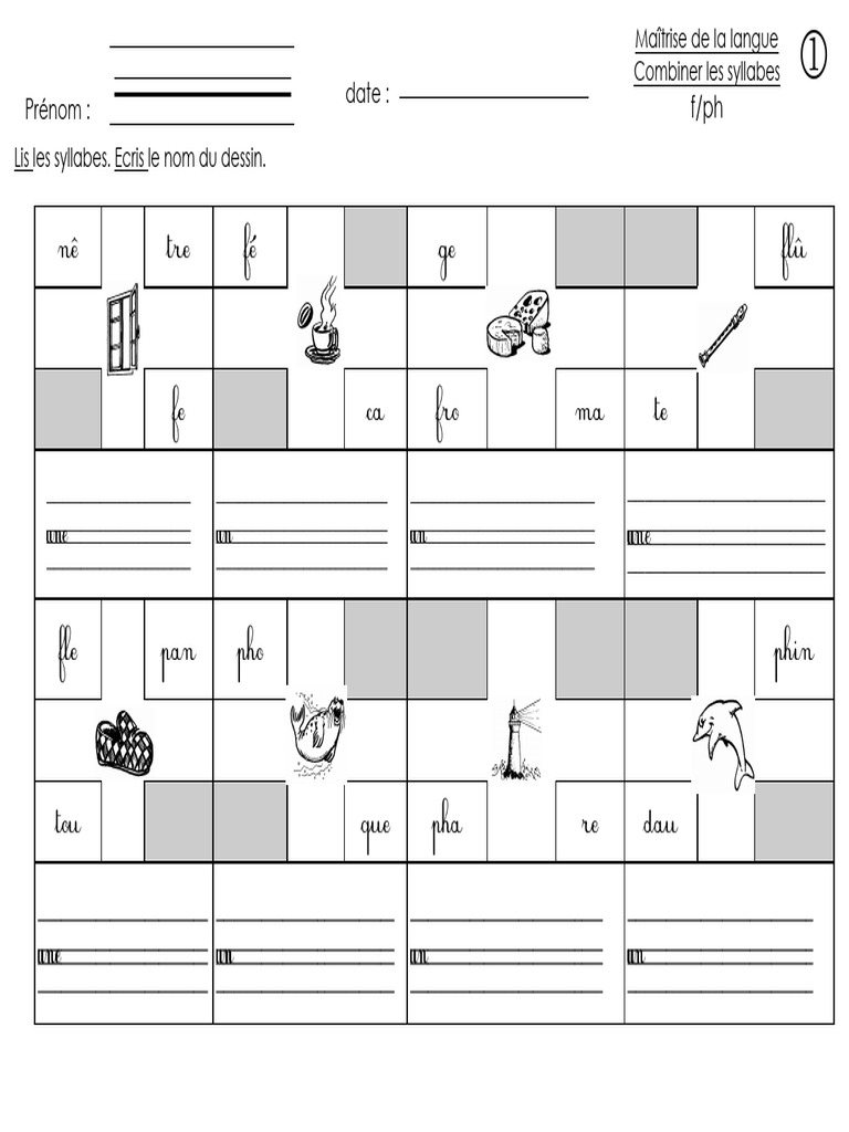 Activités de syllabes f/ph pour enfants | PDF | la Francophonie