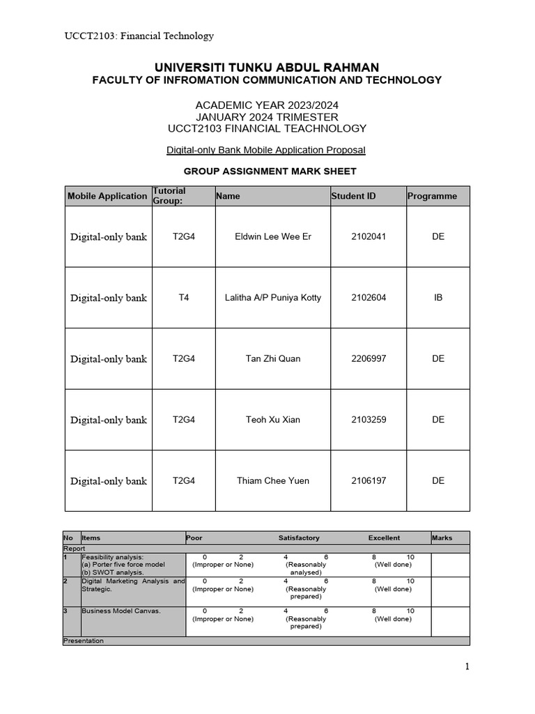 P2G4 AssignmentReport Fintech 202401 | PDF | Banks | Credit Card