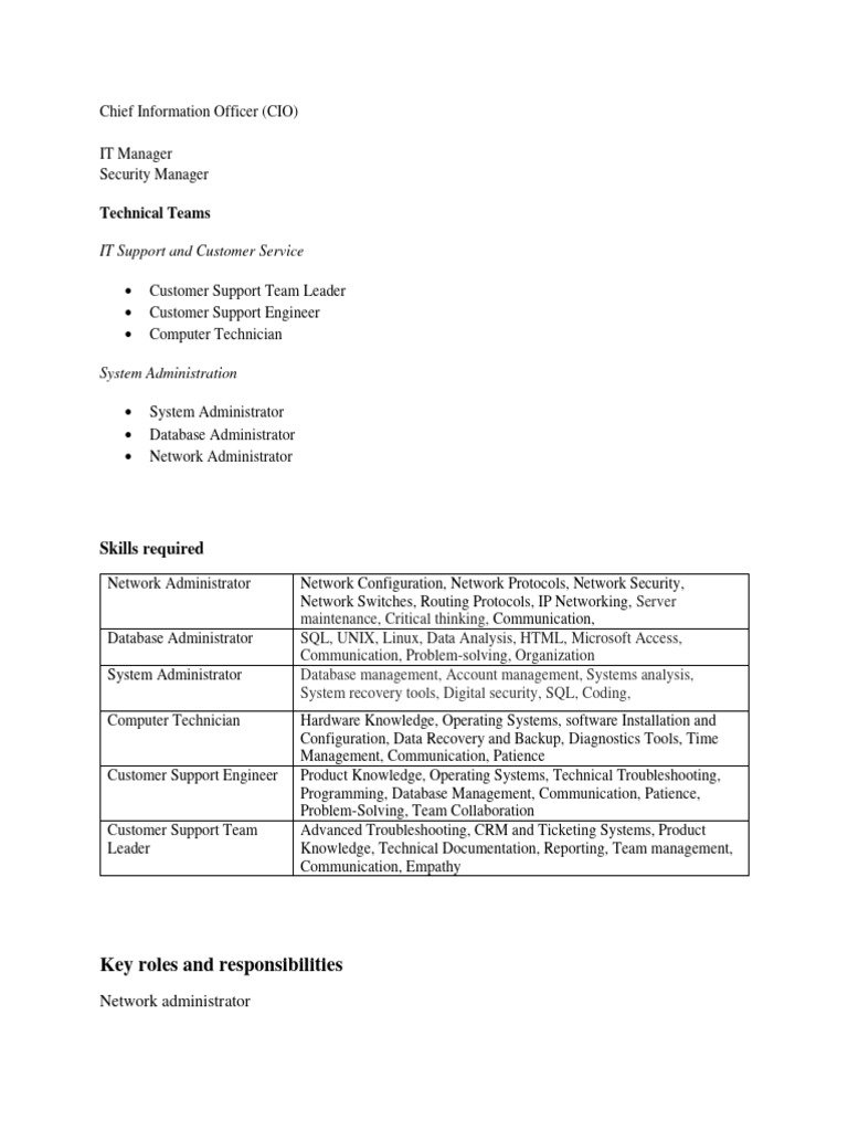 Chief Information Officer (CIO) | PDF | Computer Network | Databases