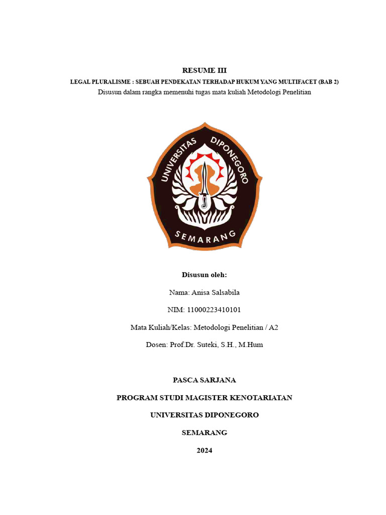 Anisa Salsabila - 11000223410101 - Resume 3 Metodologi Penelitian - A2 ...