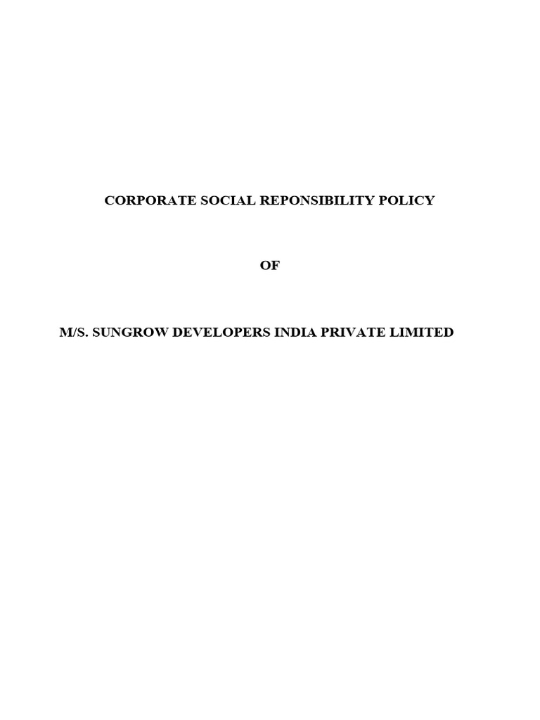 CSR POlicy | PDF | Corporate Social Responsibility | Income Statement