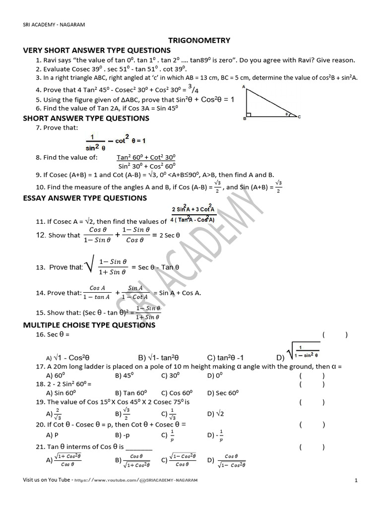 Trigonometry Pdf Trigonometry Trigonometric Functions