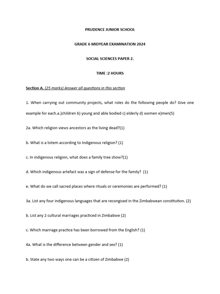 Grade 6 social science | PDF | Baptism | Marriage