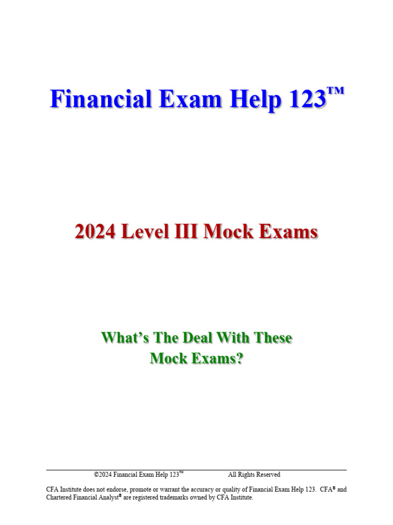 Whats The Deal With These Level III Mock Exams | PDF | Euro | Exchange Rate