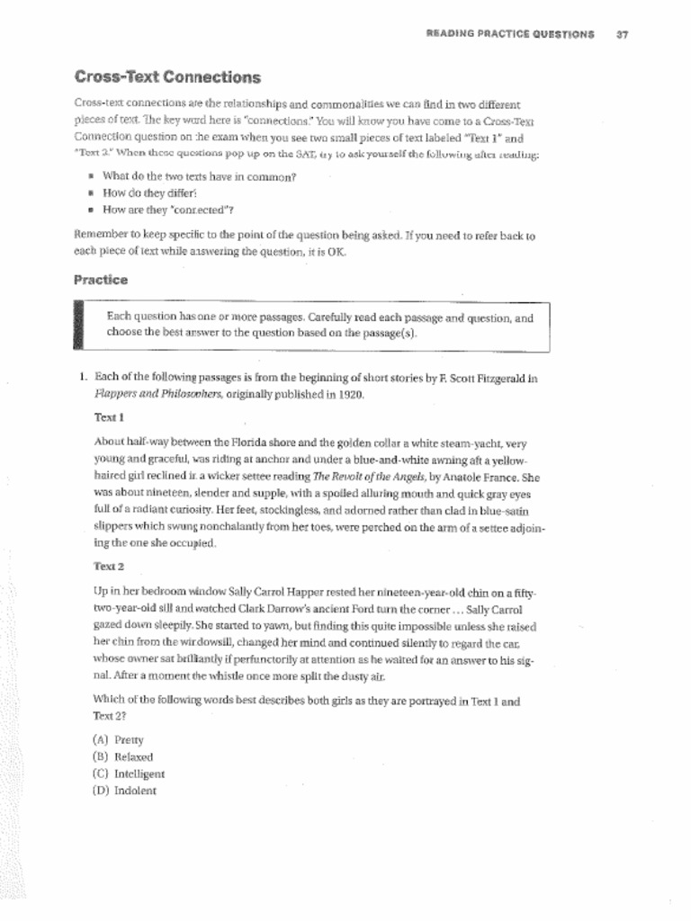 Barron Practice (Cross-Text Connections) Reading | PDF