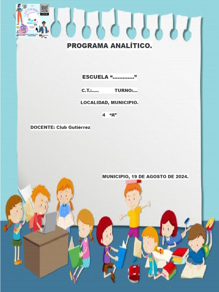 Programa Analítico Preescolar 2024 | PDF | Evaluación | Enseñando