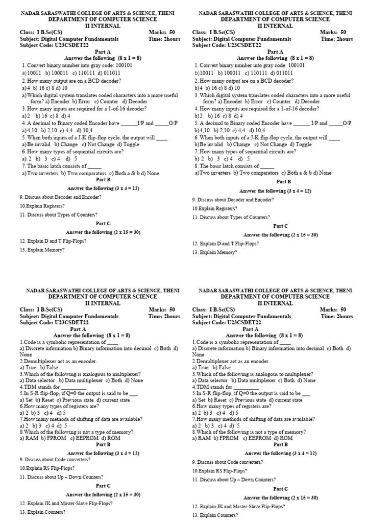 Digital Computer Fundamentals Exam | PDF | World Wide Web | Internet & Web