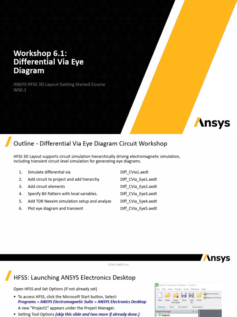 HFSS_3DLGS_2019R3_EN_WS6.1_DiffEye-1 | PDF | Computing | Software