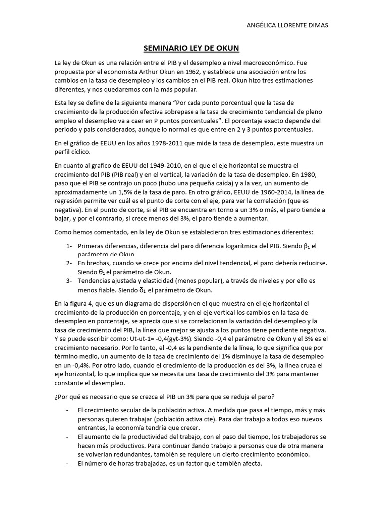 Ley de Okun | PDF | Macroeconómica | Ciencias económicas