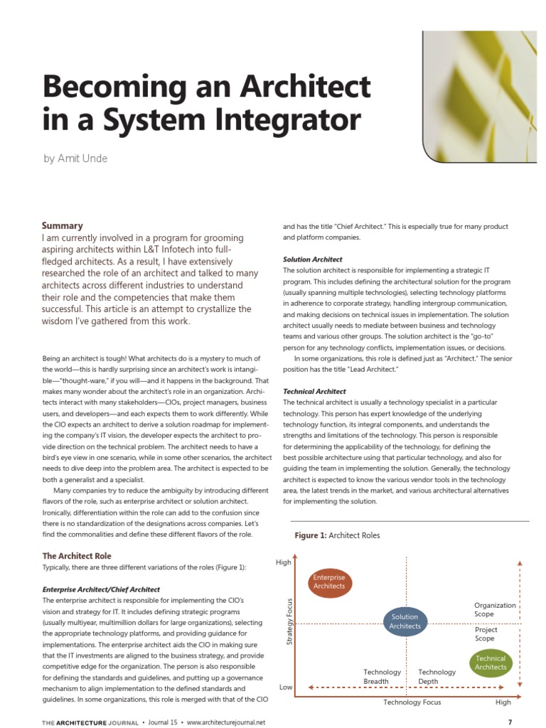 Understanding Architect Roles in IT | PDF | Chief Information Officer ...