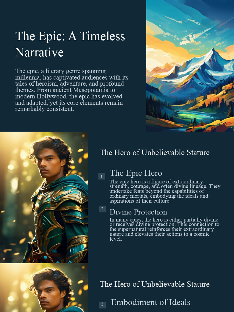 Elements of Epic Poem | PDF | Hero | Epic Poetry