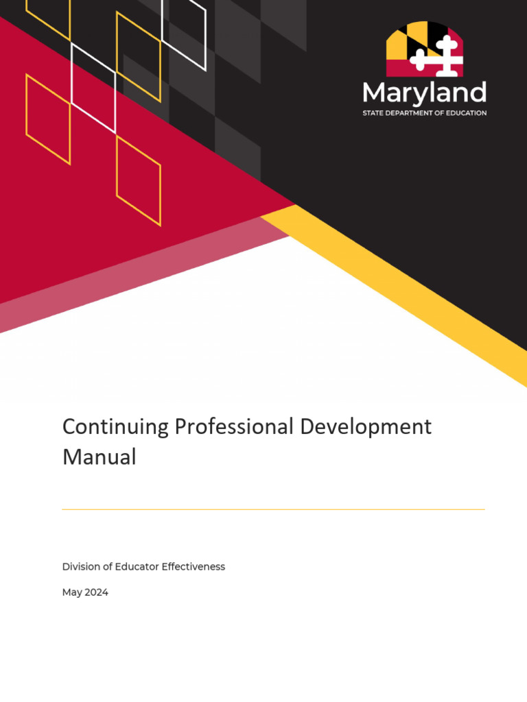 MSDE Continuing Professional Development Guide | PDF | Educational ...