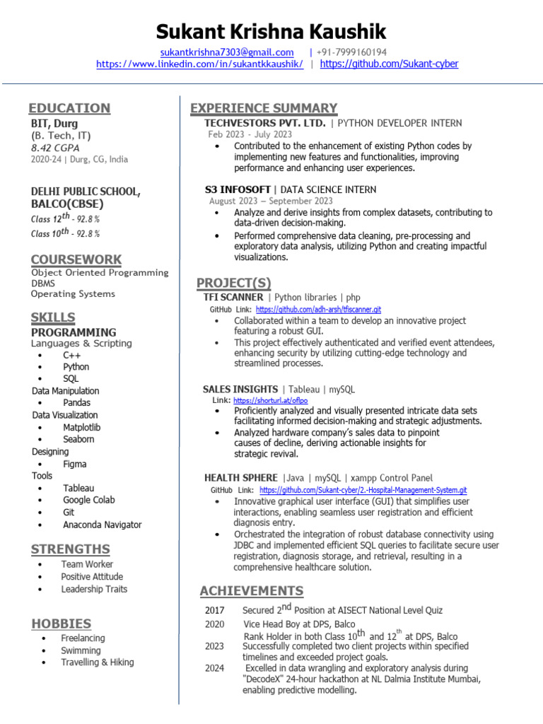 Final Resume | PDF | Databases | My Sql