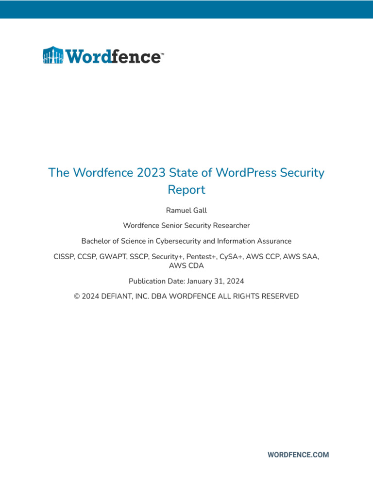 The Wordfence 2024 State of WordPress Security Report | PDF | Malware ...