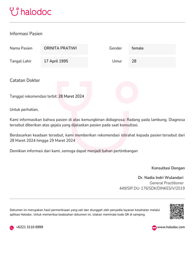 Surat Dokter Oi | PDF