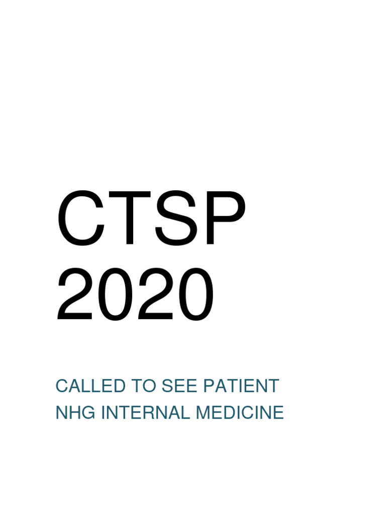 CTSP 2020 by NHG IM (V2) | PDF | Cardiology | Clinical Medicine