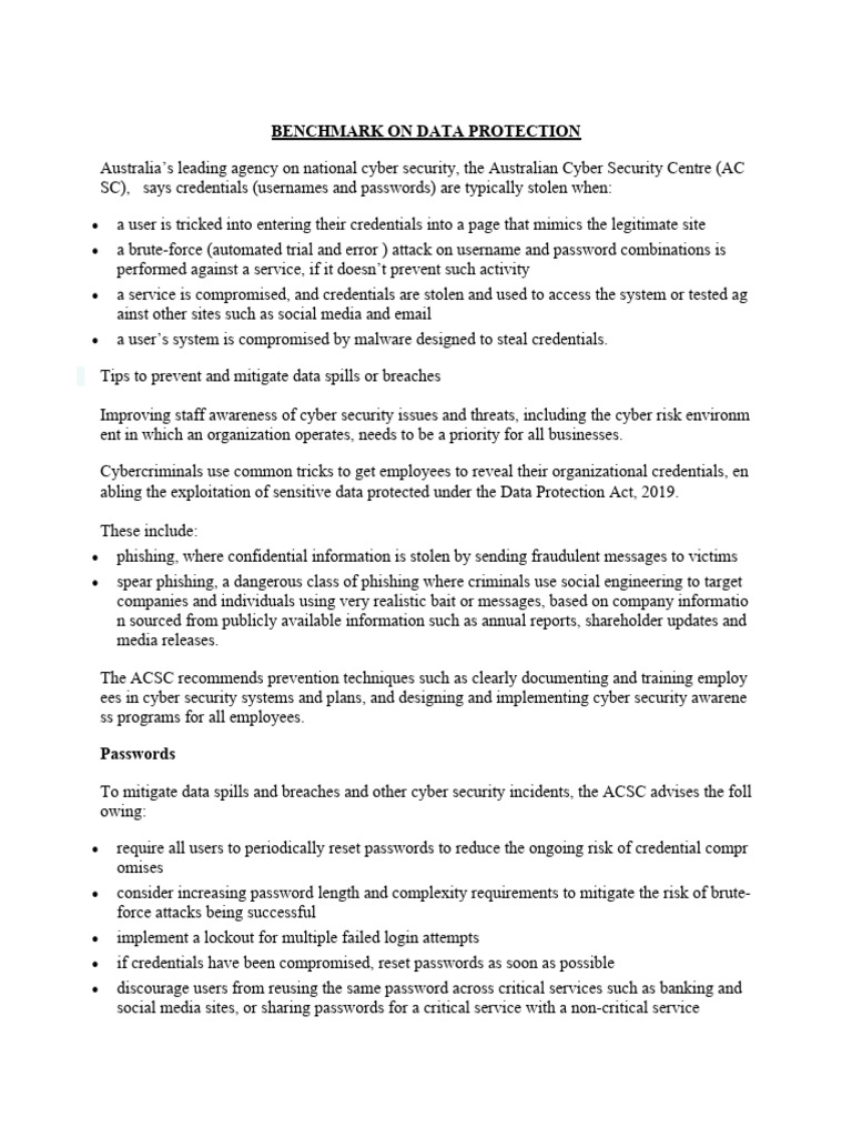 Benchmark Data Protection | PDF | Security | Computer Security