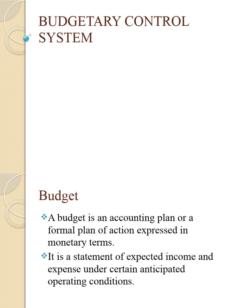 9 Budgetary Control System | PDF | Budget | Economics