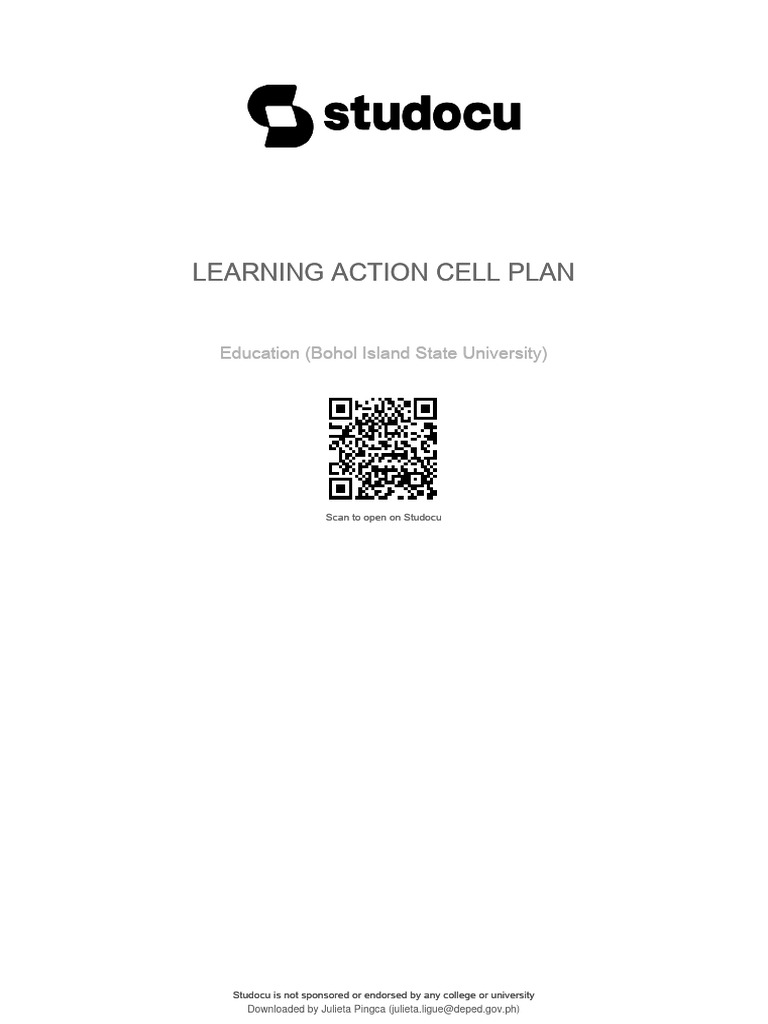 Learning Action Cell Plan Pdf Educational Technology Teachers