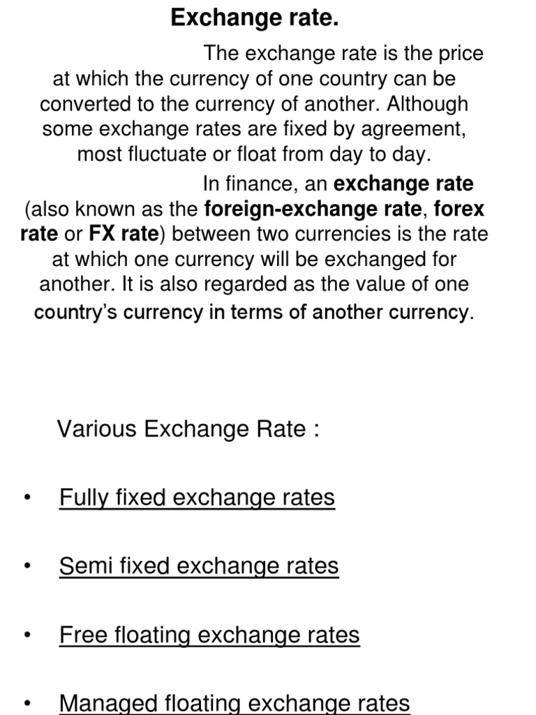 Understanding Exchange Rate Types | PDF