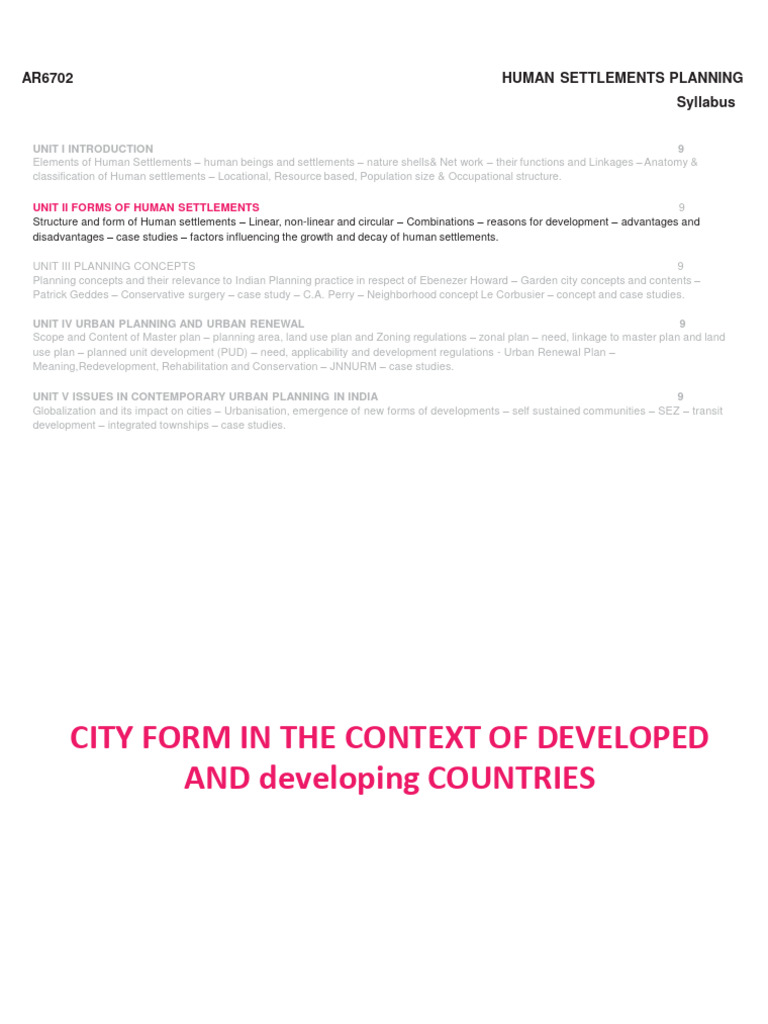 Unit 2 Human Settlement Planning | PDF | Moscow | Urban Planning