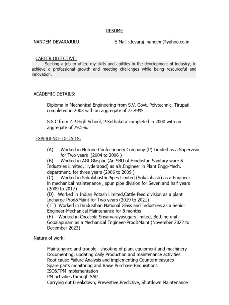 Naukri Devarajulu (16y 0m) | PDF | Engineering