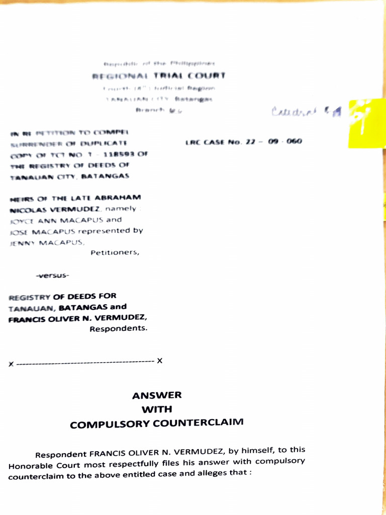 Petition For Surrender of Title | PDF