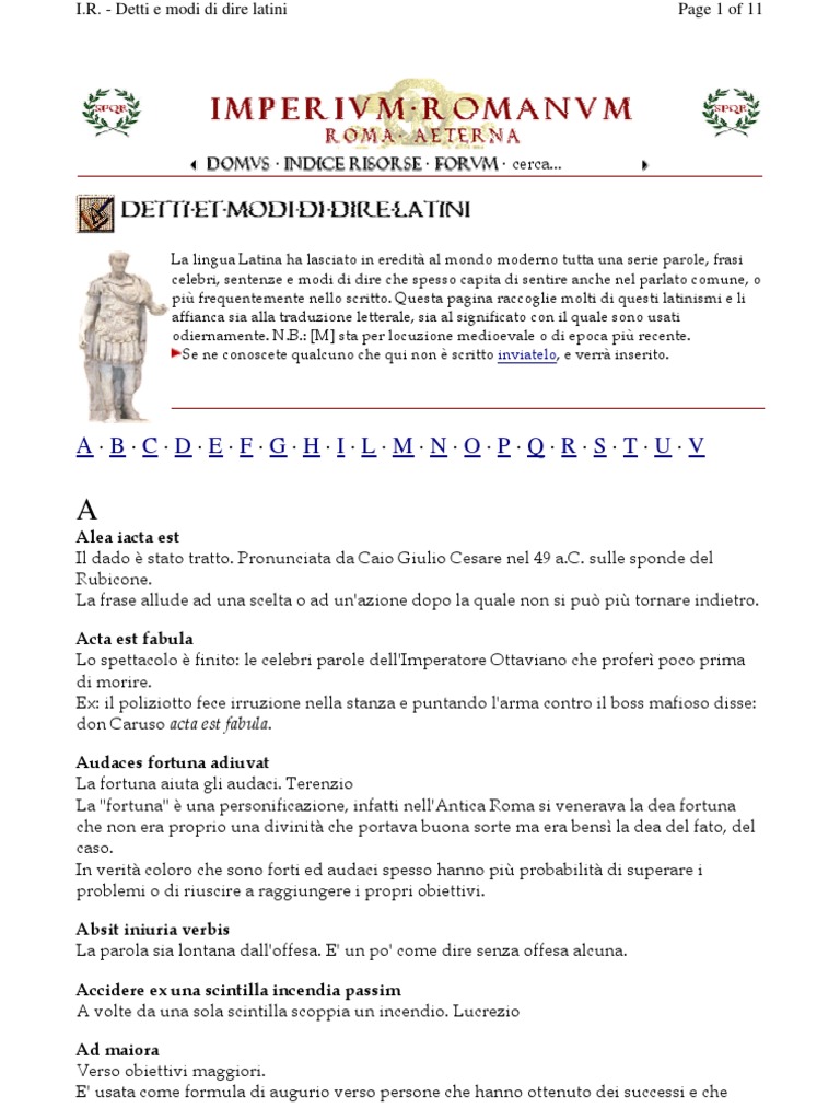 Detti e Modi Di Dire Latini | PDF
