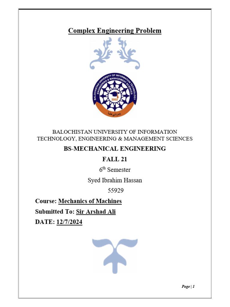 Complex Engineering Problem | PDF | Rotation | Acceleration