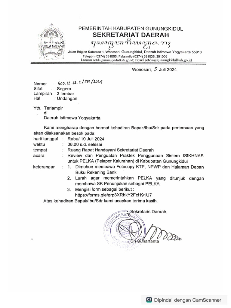 Undangan Review Dan Penguatan Praktek Penggunaan ISIKHNAS | PDF