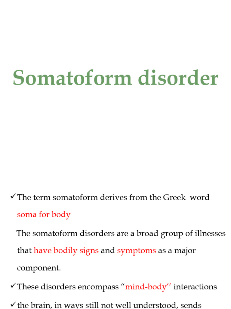 Somatoform Disorder | PDF | Mental Disorder | Pain